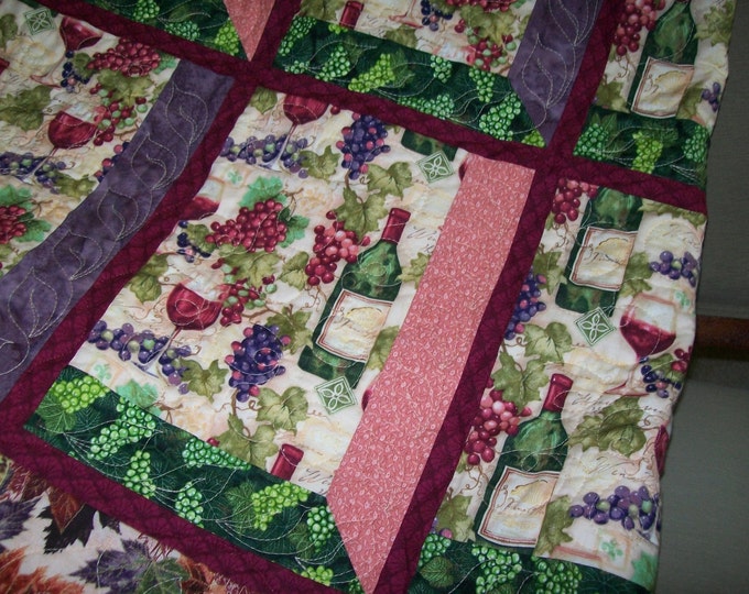 Wine Grape Throw Quilt Vineyard Wall Quilt Grape Lap Quilt - Etsy