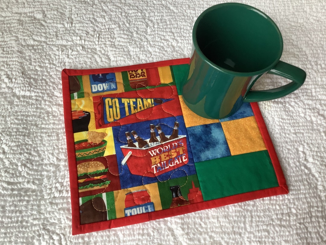 Football Mug Rug: Sport Stadium Coffee Mat, Super Bowl Accessory - Etsy