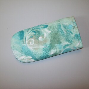 Turquoise Eyeglass Case - Aqua Blue Taupe Beige - Felt Lined Quilted ...