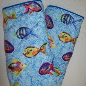 Fish Eyeglass Case - Nautical Sea Quilted Eye Glass Case in Blue Yellow ...