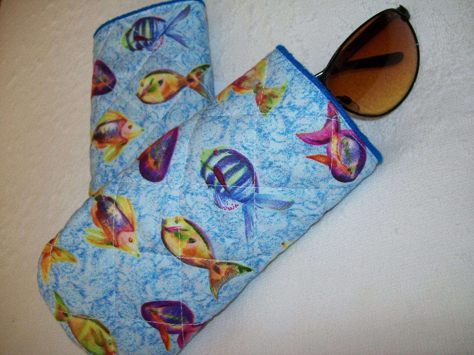 Fish Eyeglass Case Nautical Sea Quilted Eye Glass Case in | Etsy