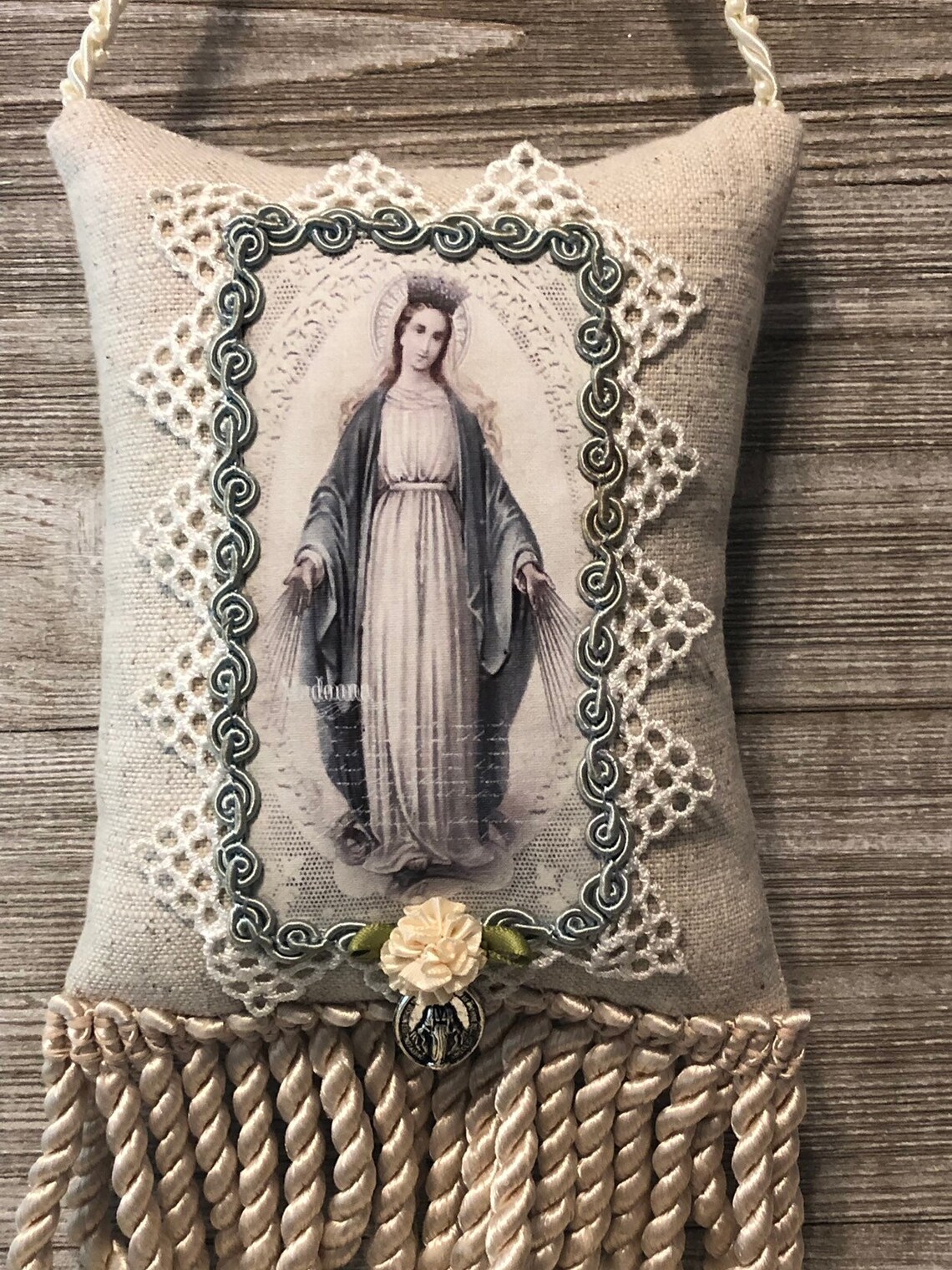 Miraculous Medal Blessed Virgin Mary Door Pillow, Religious Gift for ...
