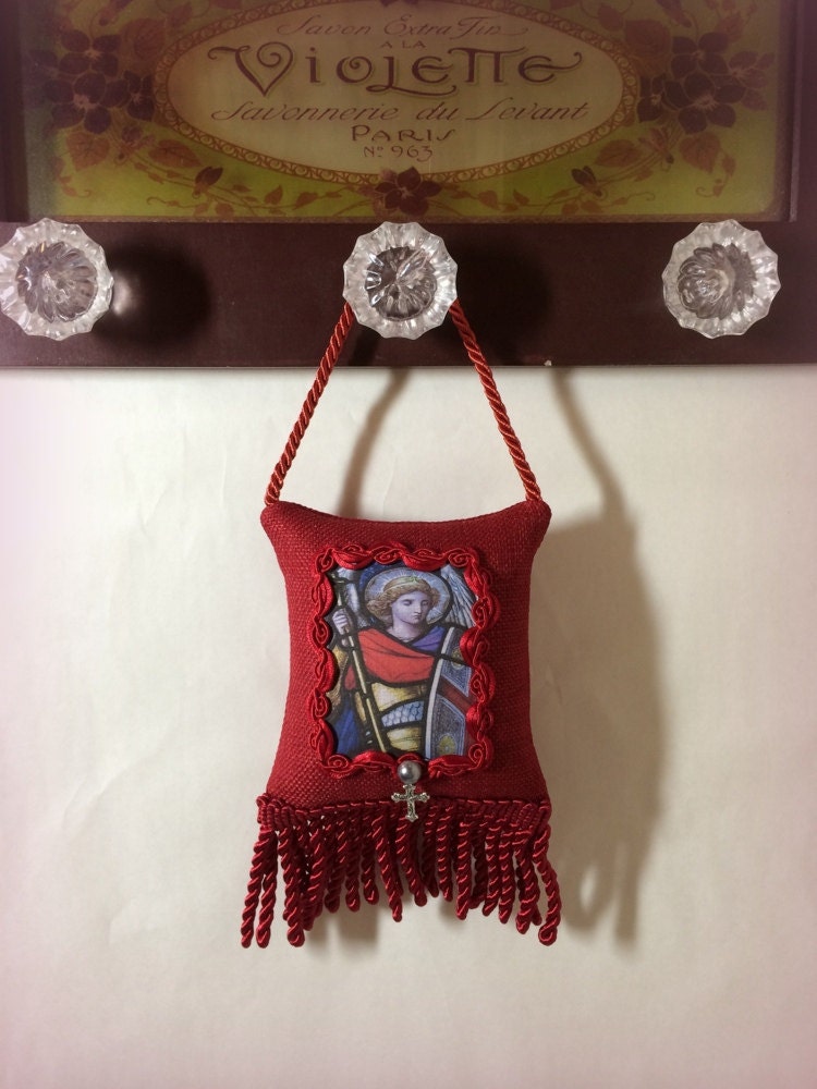 Saint Michael the Archangel Scented Hanging Sachet. Communion, Baptism ...