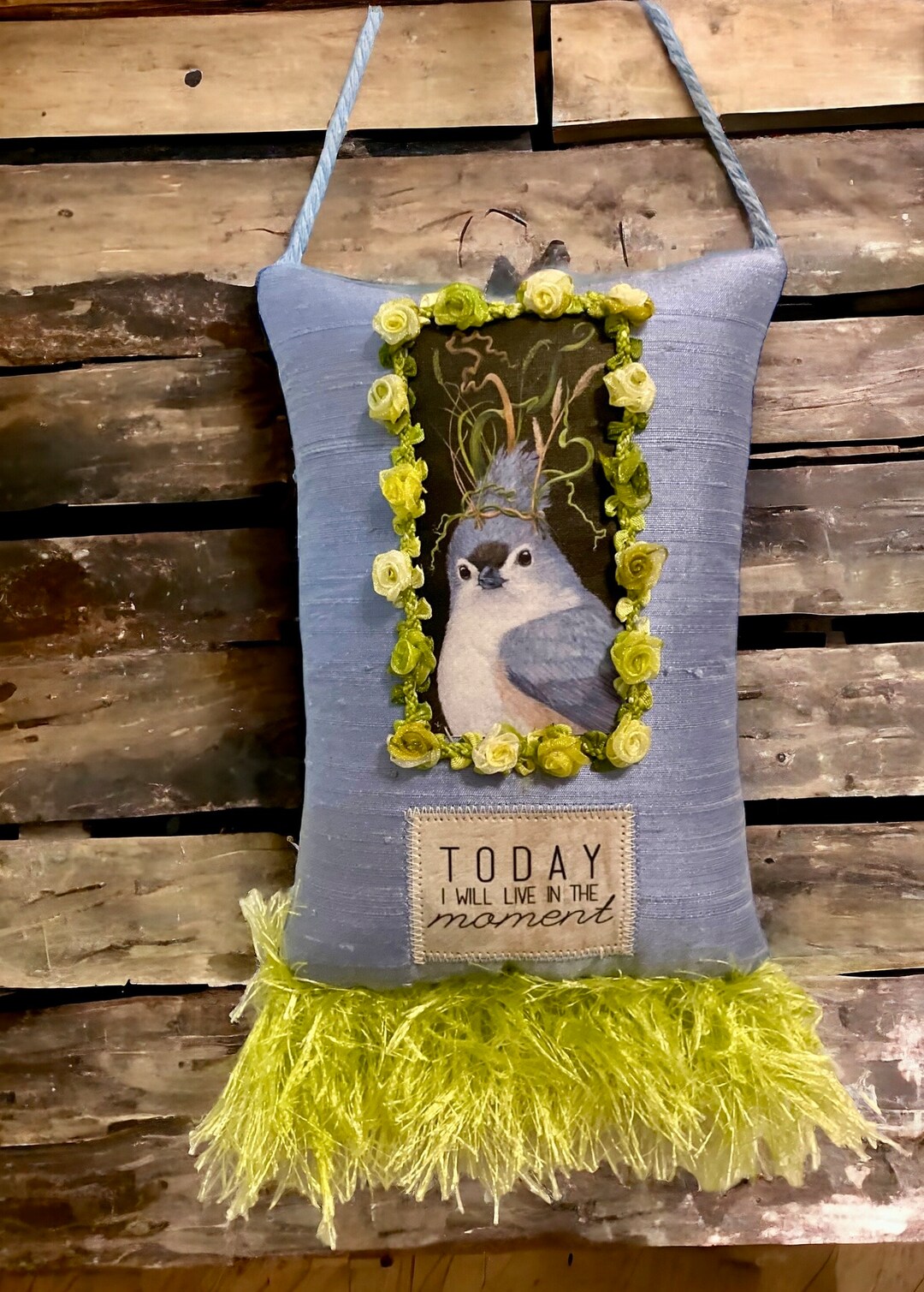 Bird Inspirational Scented Hanging Sachet Gift ..today I Will Live in ...
