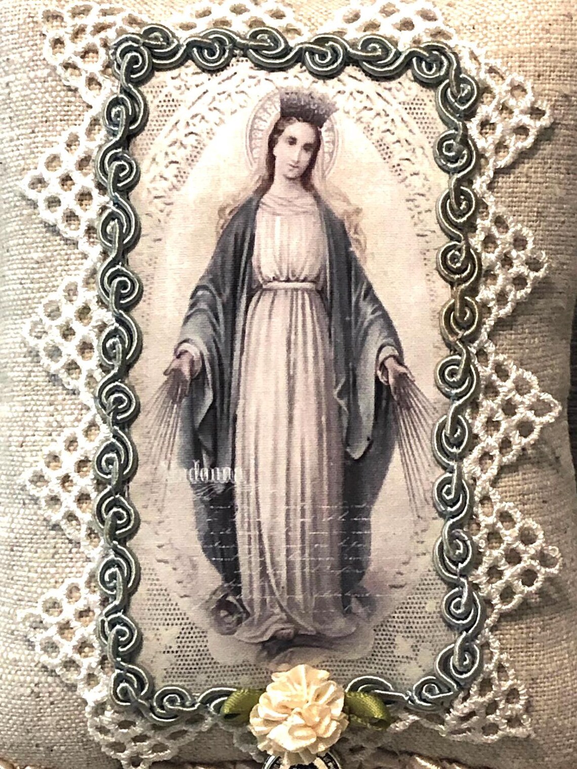Miraculous Medal Blessed Virgin Mary Door Pillow, Religious Gift for ...