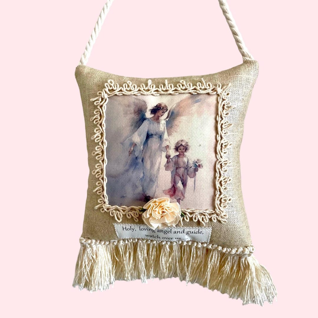 Guardian Angel Linen Pillow Sachet, Holy Loving Angel Gift - Etsy