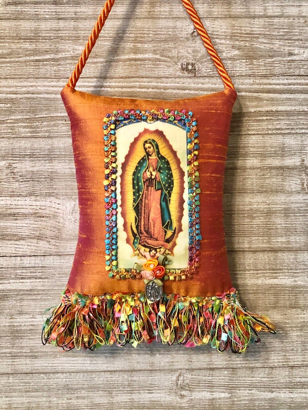Our Lady of Guadalupe Orange Silk - Scented Pillow Sachet /virgin of ...