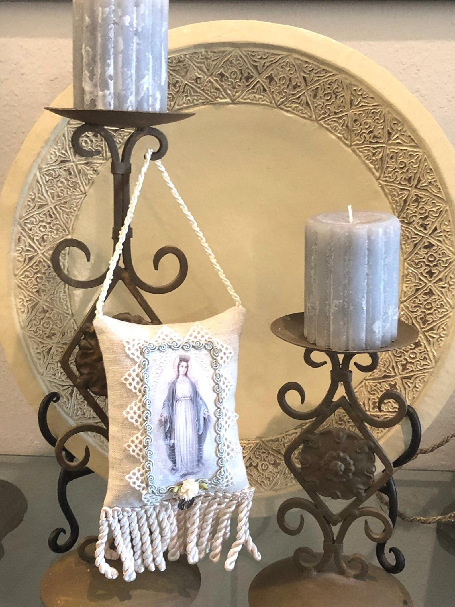 Miraculous Medal Blessed Virgin Mary Door Pillow, Religious Gift for ...