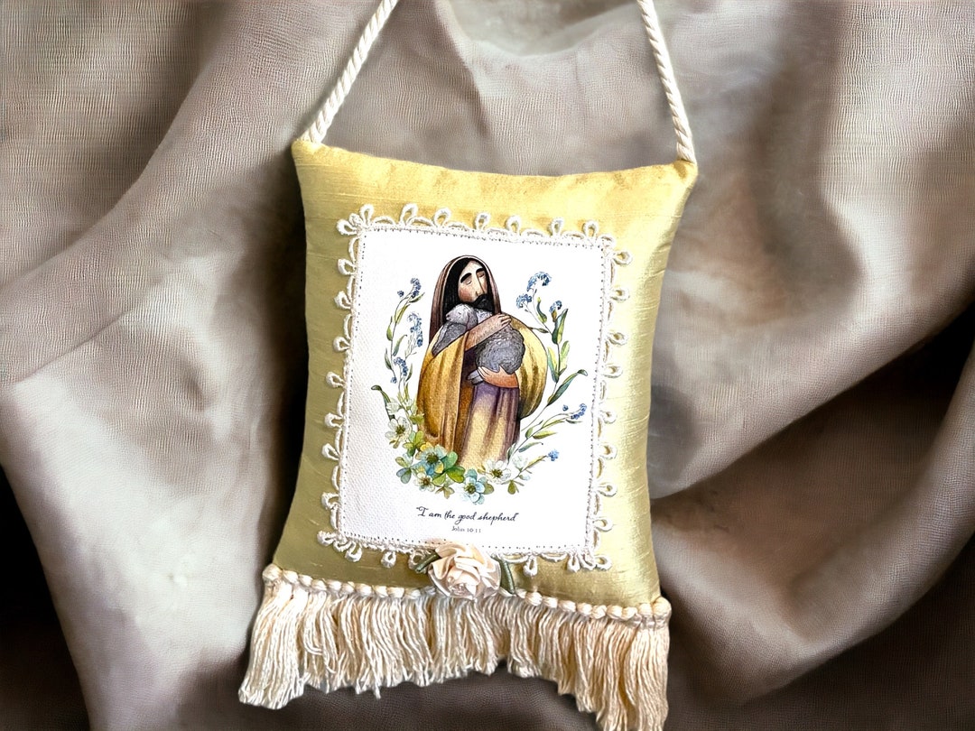 Jesus the Good Shepherd Gift/ Religious Hanging Door Knob Pillow ...