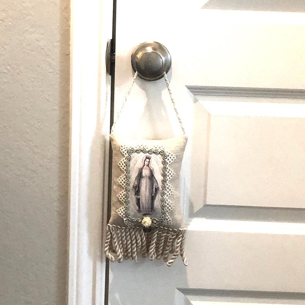 Miraculous Medal Blessed Virgin Mary Door Pillow, Religious Gift for ...