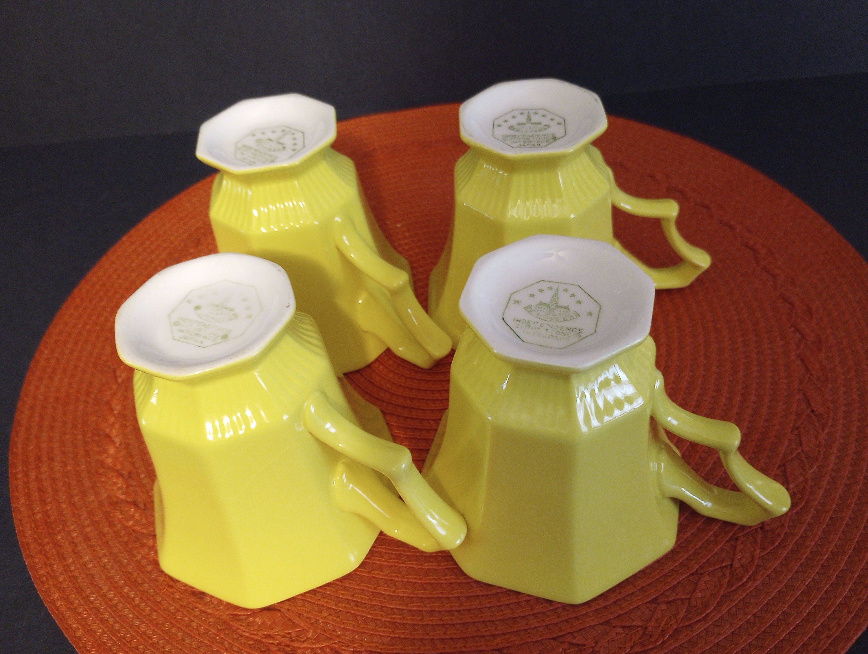 Independence Ironstone, Yellow, Set of 4, Coffee/ Tea Cups, Made in ...