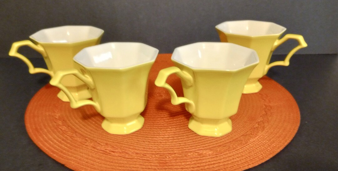 Independence Ironstone, Yellow, Set of 4, Coffee/ Tea Cups, Made in ...