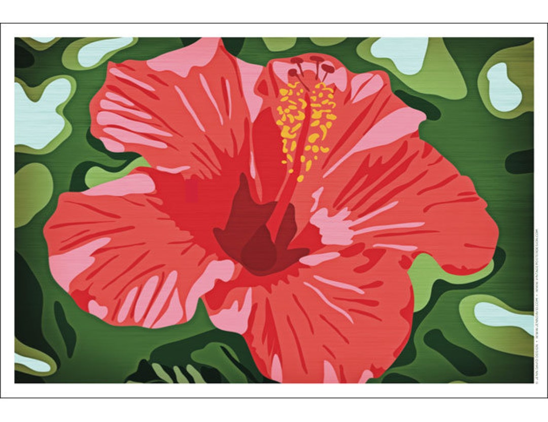 Hibiscus Flower Poster - Etsy