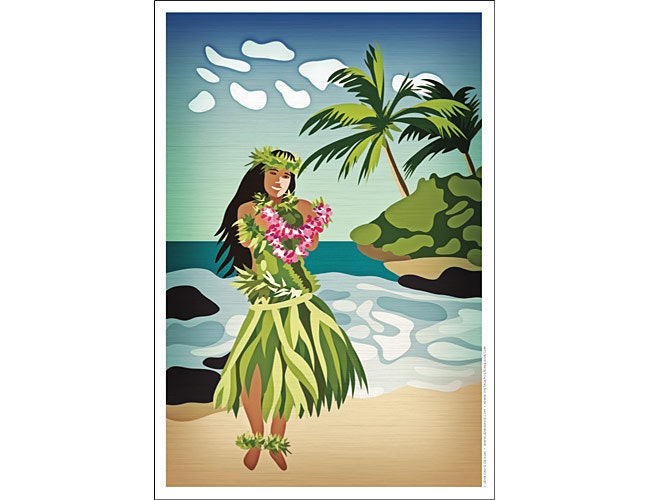 Hawaiian Hula Girl Poster - Etsy