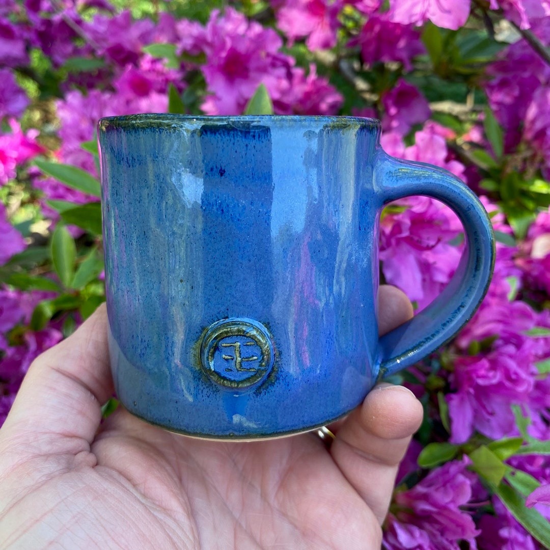 Blue Blue/gray Stoneware Pottery Coffee Mug - Etsy