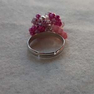 Beaded Flower Bouquet Ring in Shades of Pink - Etsy