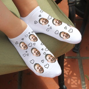 Photo Face No Show Socks With Hearts, Personalized and Custom Printed ...