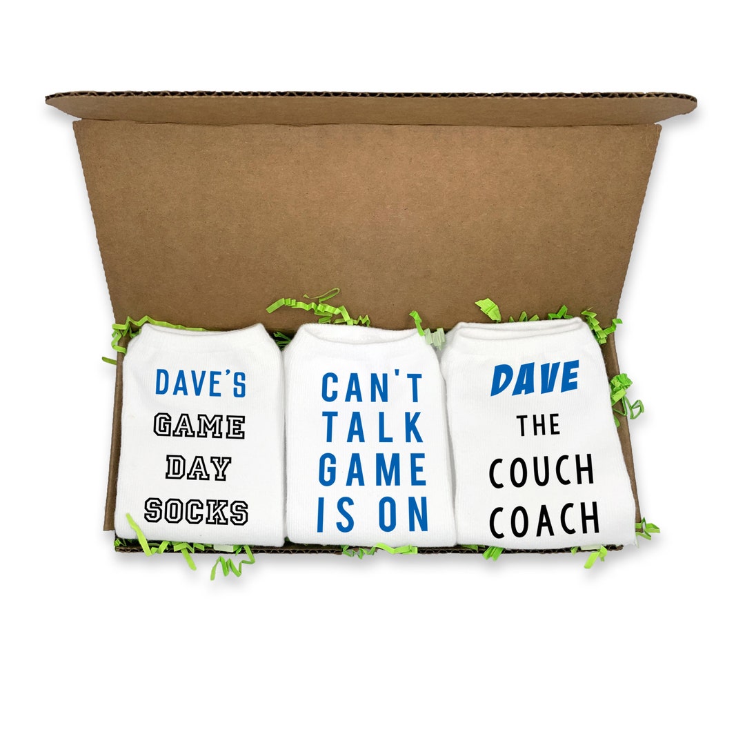 Personalized Sports Fan Socks Gift Box: Custom Team Colors, Set of 3 - Etsy