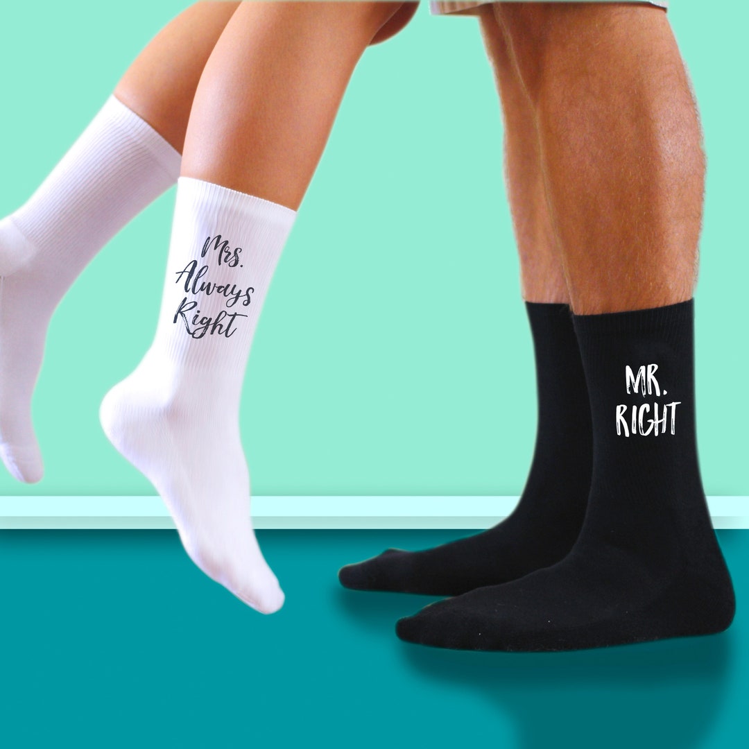 His and Hers Personalized Matching Socks 2 Pair Set Personalized With ...