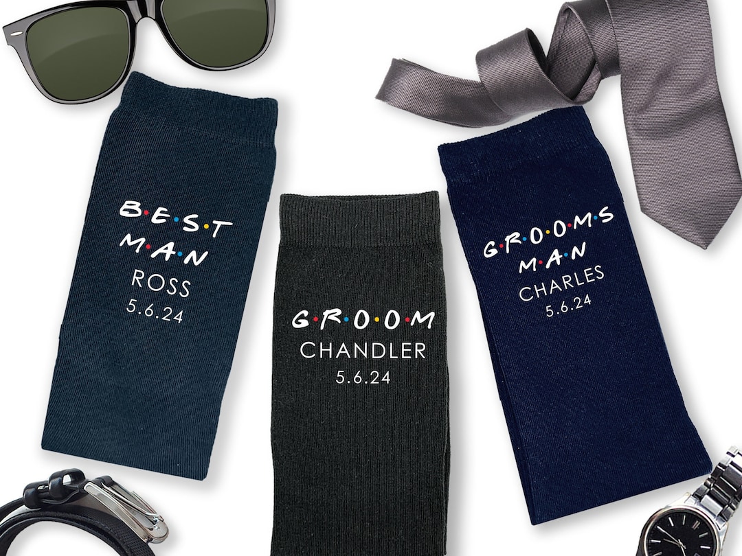 Personalized Wedding Socks – Fun Groomsmen Gift, Friends-inspired ...
