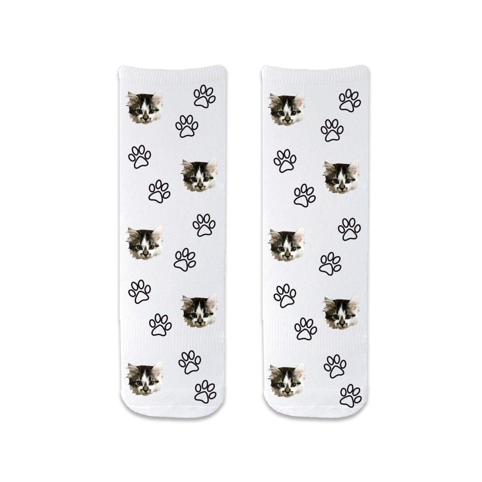 Custom Cat and Dog Face Photos With Paw Print Design - Etsy