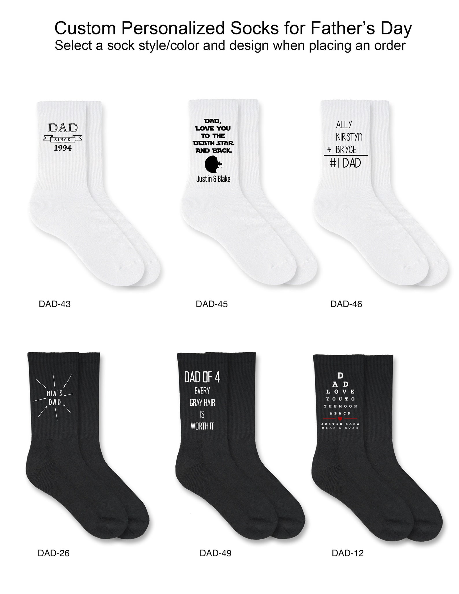 Father's Day Fun Personalized Socks Novelty Socks Make - Etsy