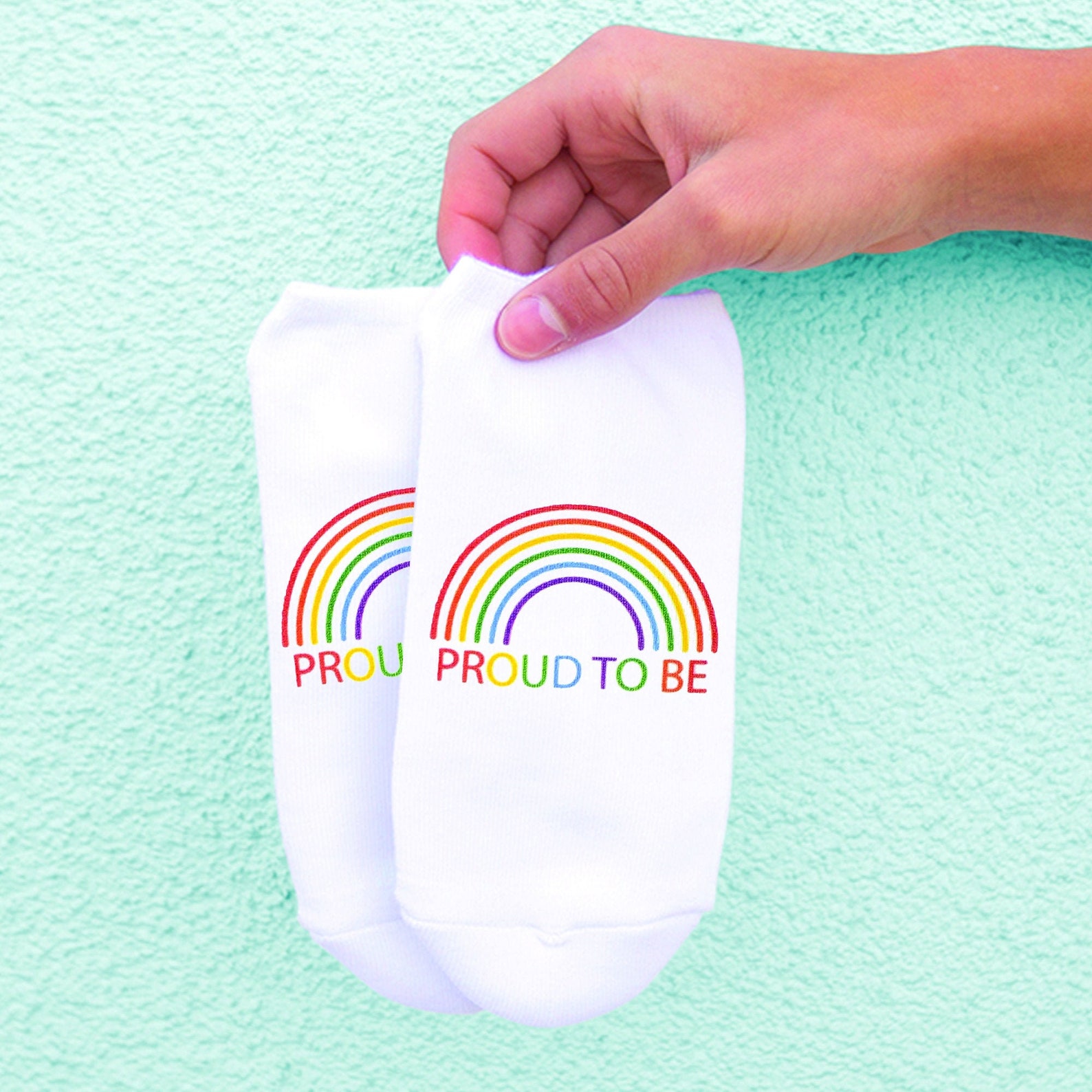 Proud to Be Rainbow Socks Pride Socks. LGBTQ Pride Socks | Etsy