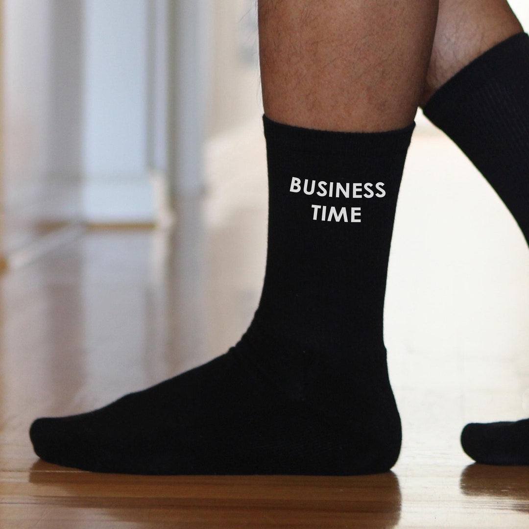 It's Business Time Socks for Men, Funny Black Socks With 'business Time ...