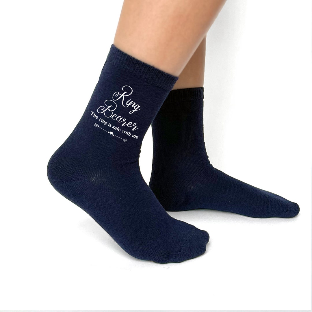 Fun Socks for the Ring Bearer With a Funny Saying, Wedding Socks for My ...