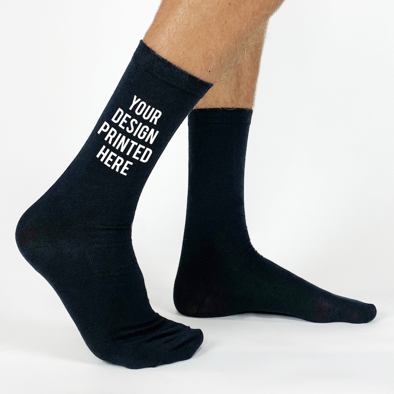 Custom Printed Extra Large Socks for Men: Personalized Text, Size 13-15 ...