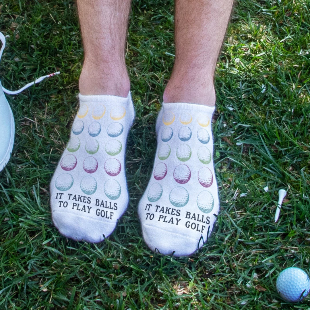 Funny Novelty Golf Socks for Men and Women, It Takes Balls to Play Golf ...