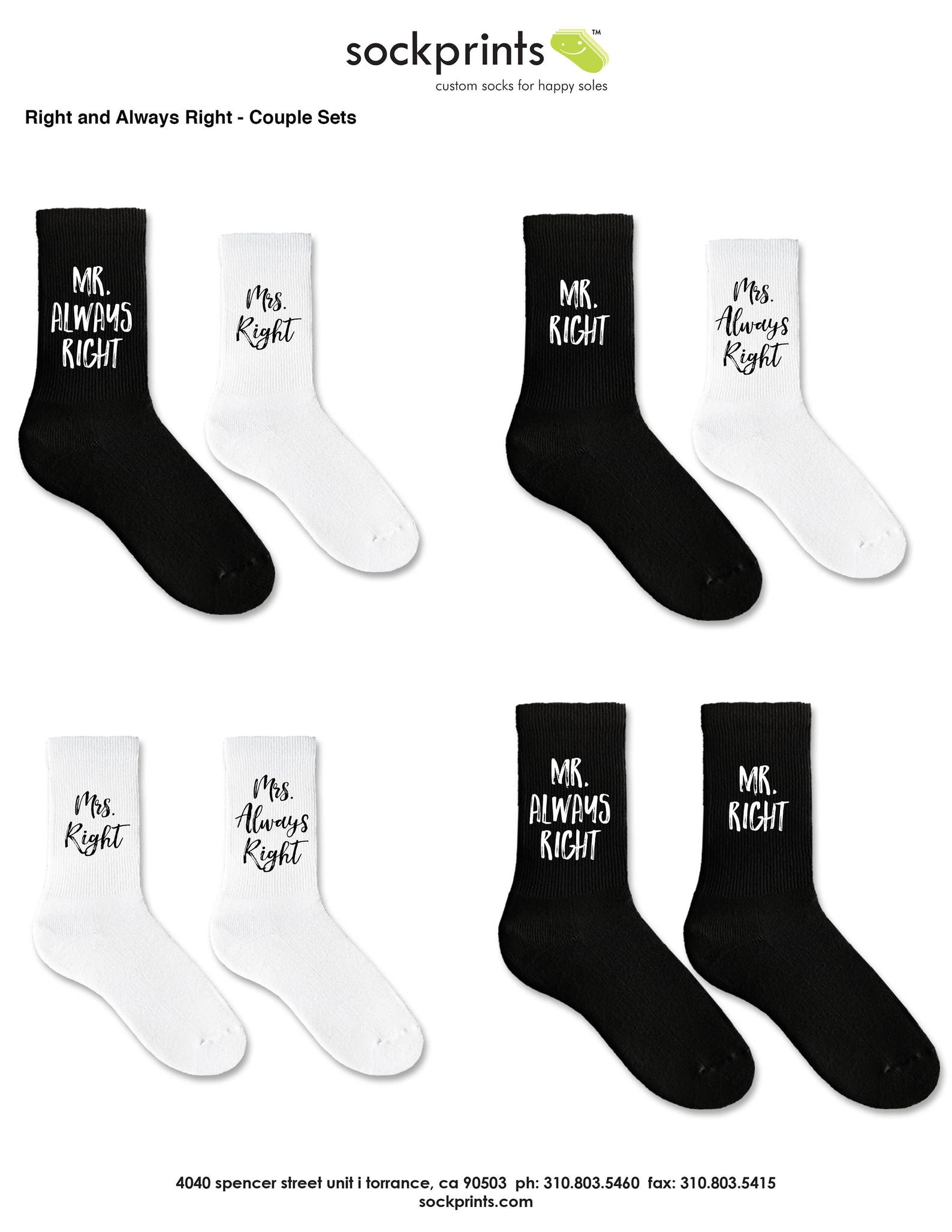 His and Hers Personalized Matching Socks 2 Pair Set | Etsy