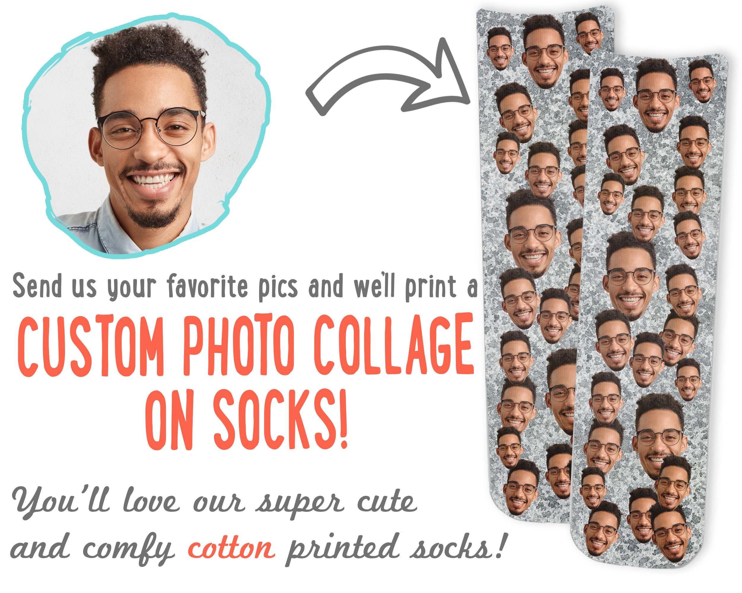 Custom Photo Gifts custom Photo Socks Personalized Socks | Etsy