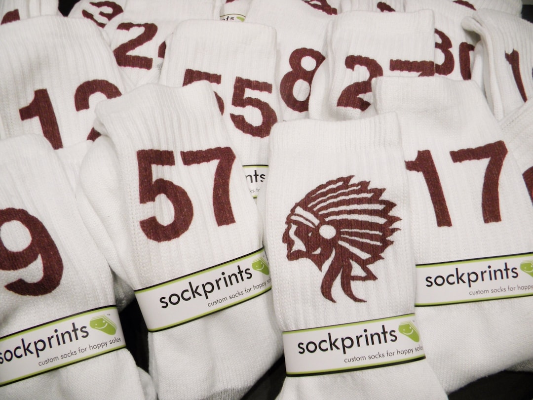 Custom Sports Team Socks: Personalized With Number & Logo - Etsy