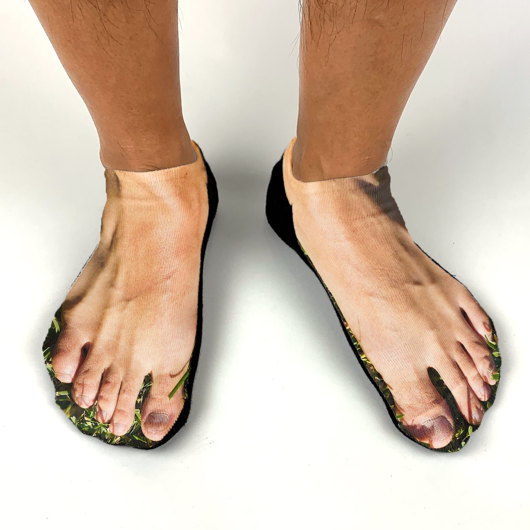 Funny Feet in Grass No Show Socks: Novelty Printed Socks - Etsy