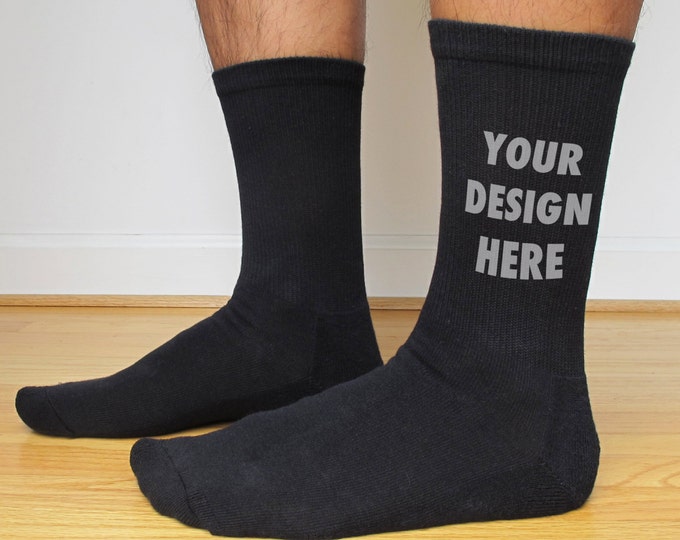Personalized Socks Custom Printed for Men Add Your Own Design or Text ...