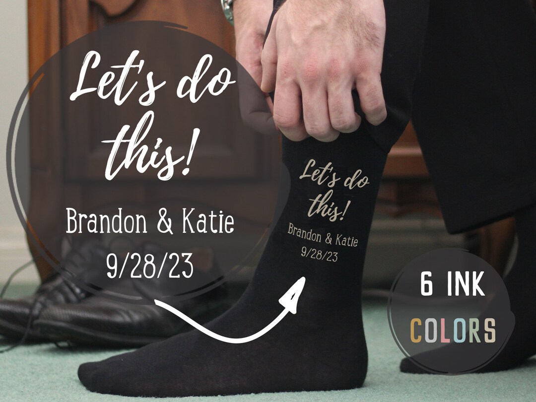 Custom Wedding Socks for Groom: Personalized Wedding Date & Names - Etsy