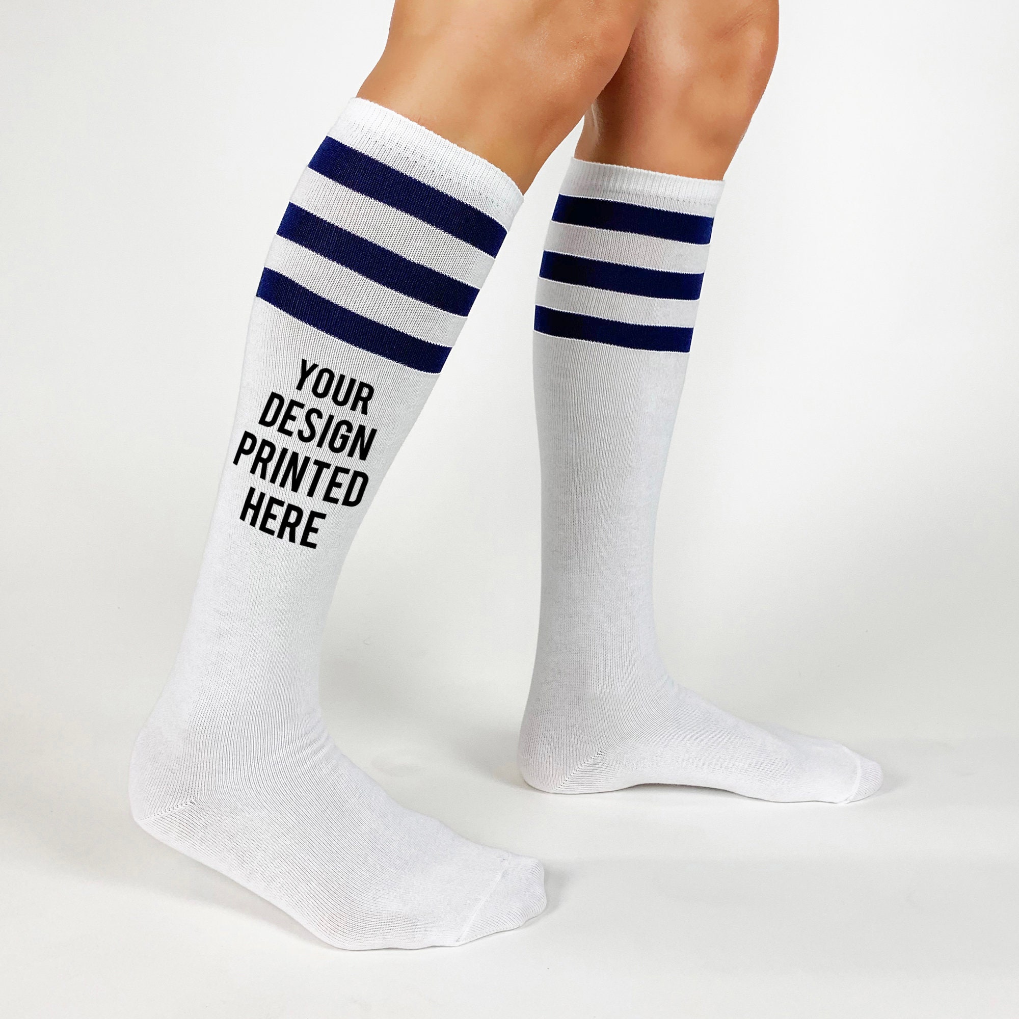 Personalized Striped Knee High Socks Design Your Own Custom | Etsy