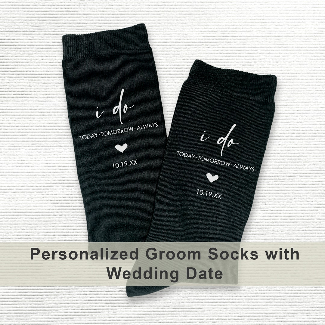 Personalized Groom Socks, Custom Wedding Socks With Wedding Date ...