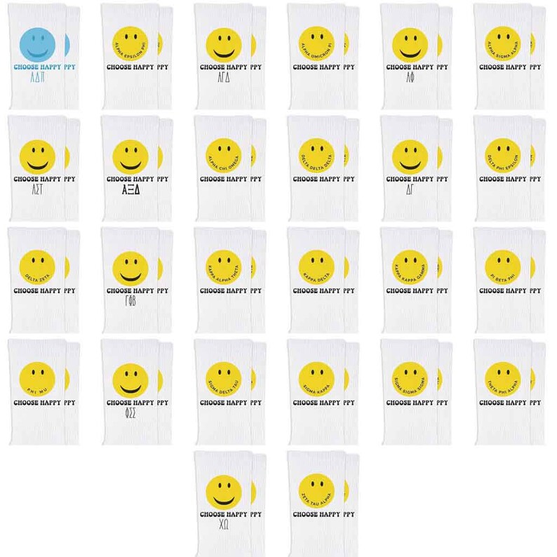 Sorority Smiley Face With Sorority Name Choose Happy Smiley | Etsy