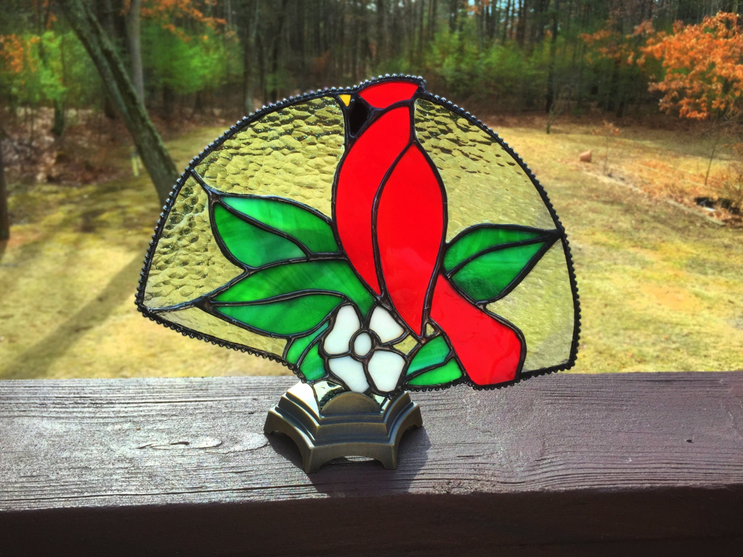 LIGHTED FANS - Stained Glass Lighted Fans - Cardinal - Etsy