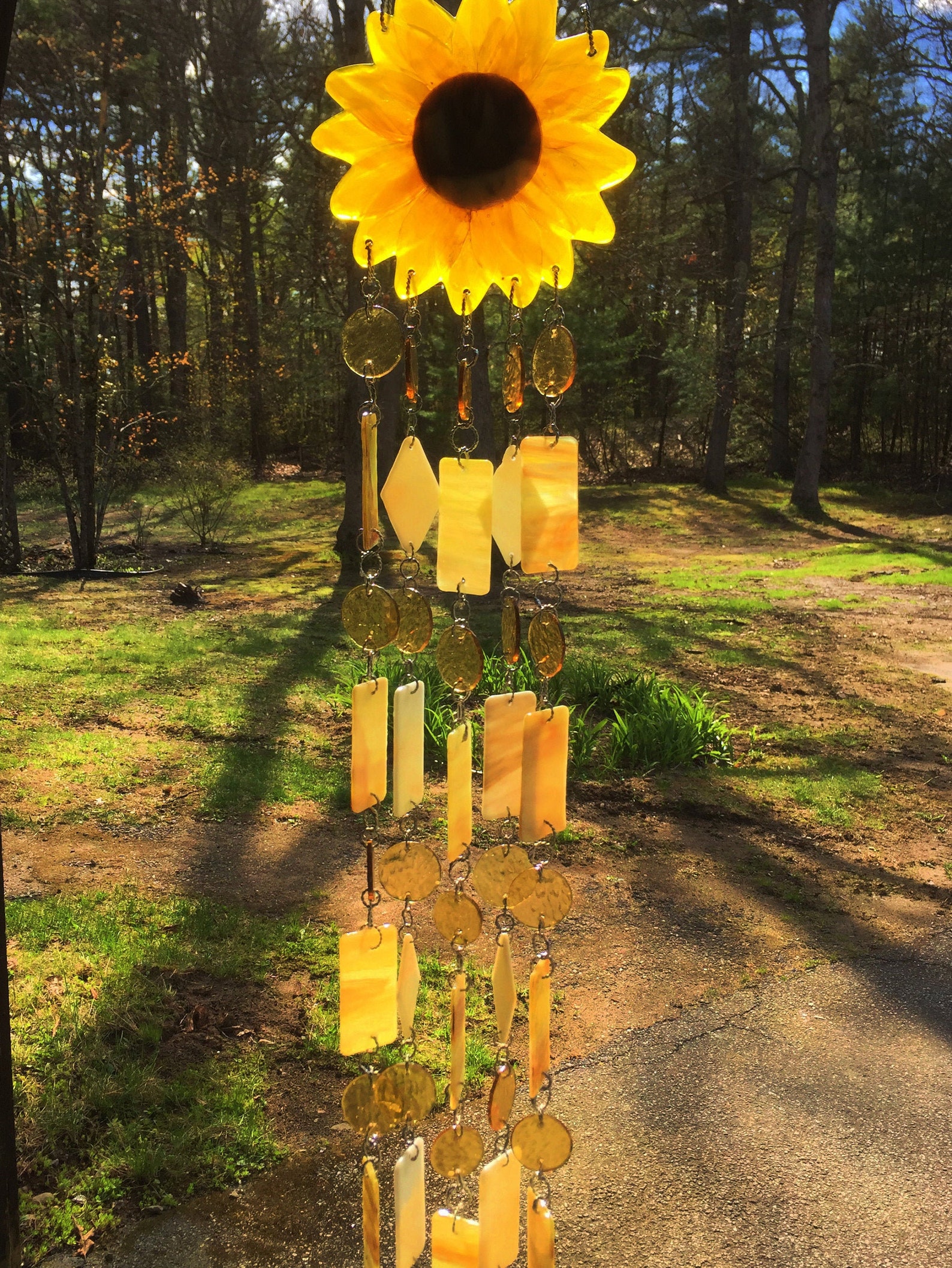 WIND CHIME - Stained Glass Sunflower Wind Chime - Etsy