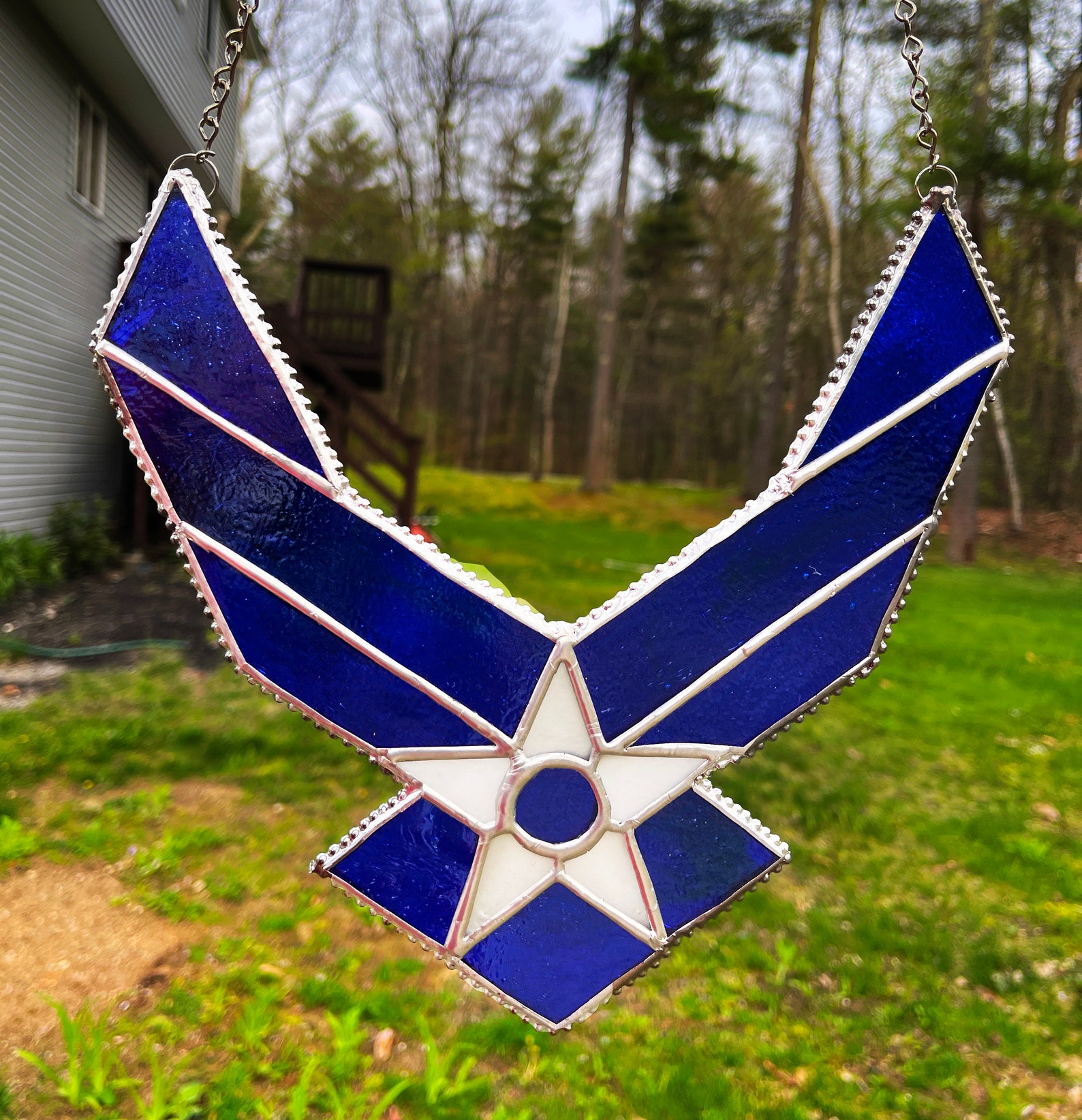 SUNCATCHER U. S. AIR FORCE Stained Glass Logo - Etsy