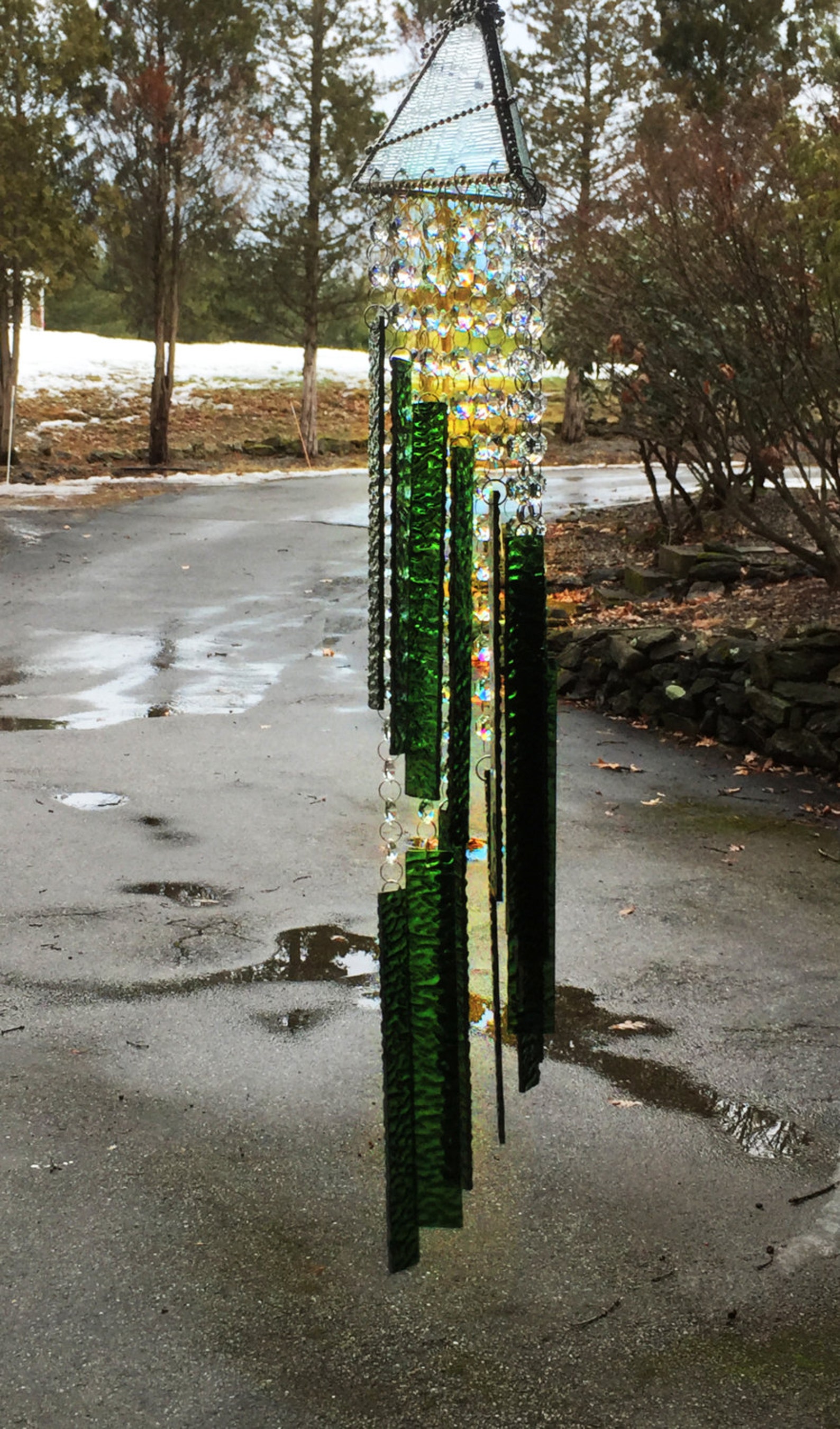 WIND CHIME - Graduated Spiral Green Wind Chime - Etsy