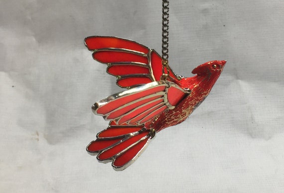 SUNCATCHER 3D Stained Glass Cardinal - Etsy