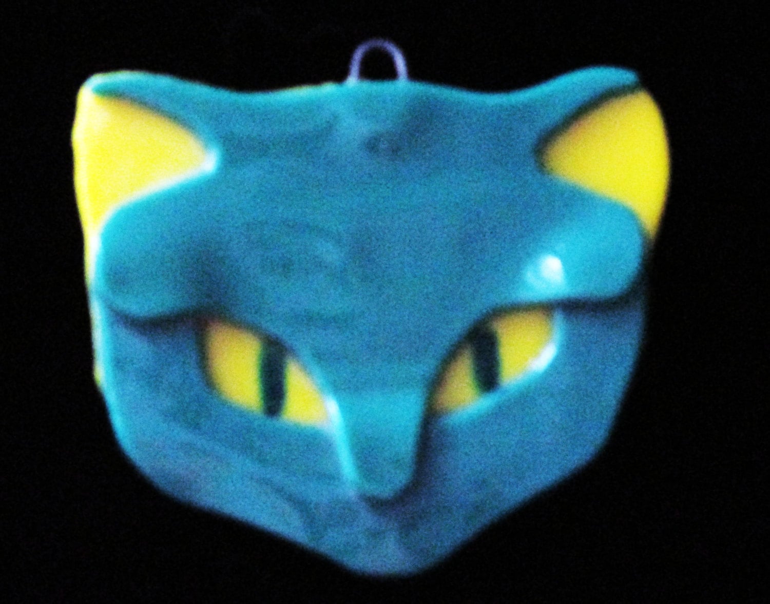 2 SUNCATCHER-ORNAMENT Fused Glass Cat Head Ornament - Etsy