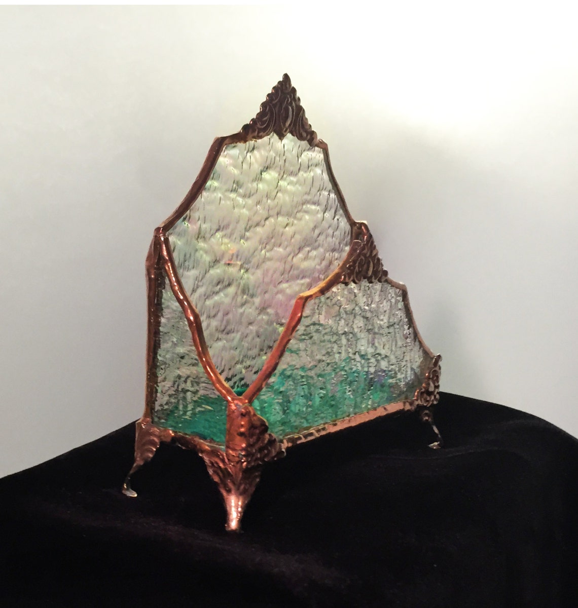 BUSINESS CARD HOLDER - Stained Glass Unique Elegant Clear Iridized - Etsy