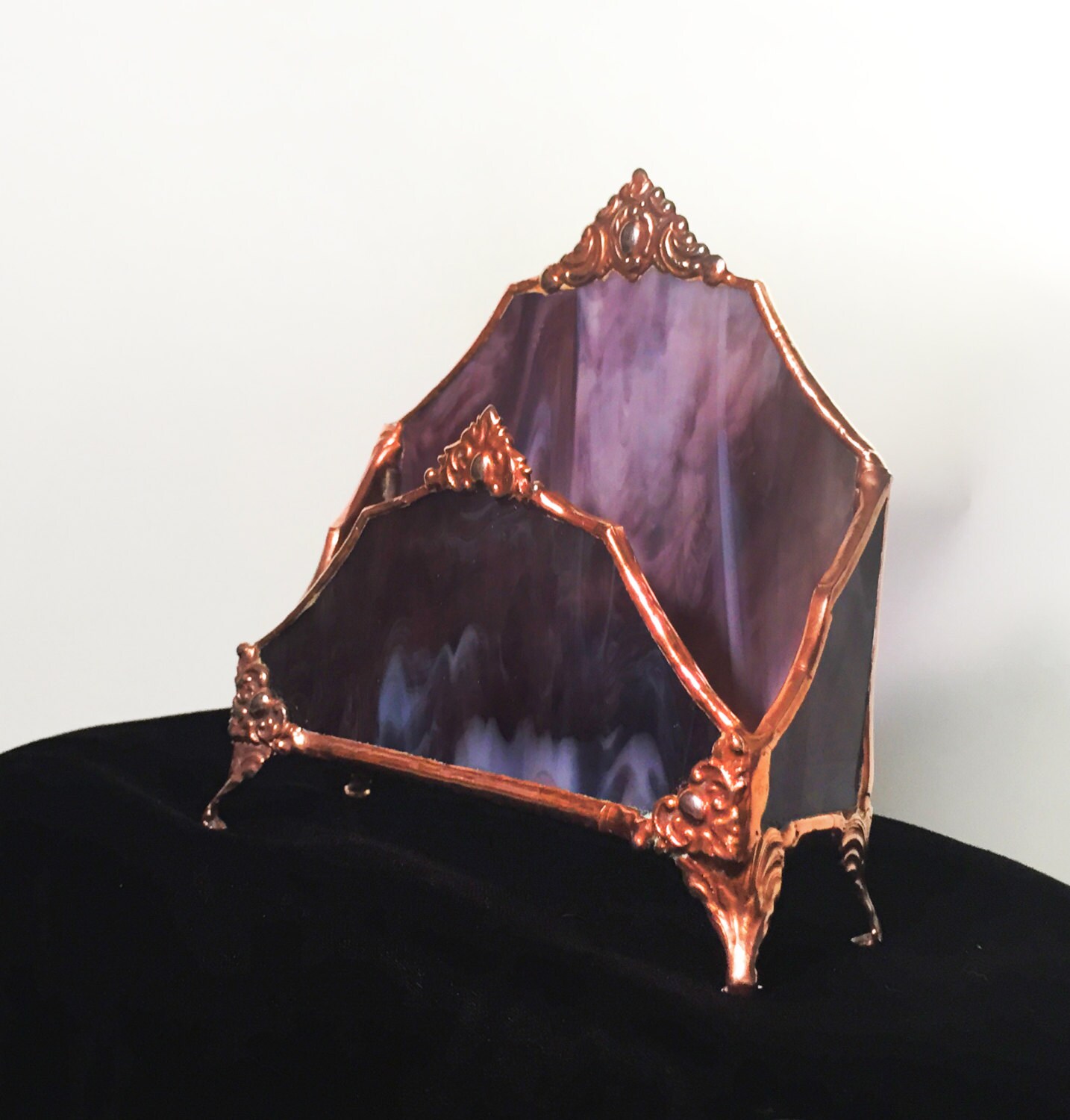 BUSINESS CARD HOLDER - Stained Glass Unique Elegant Clear Iridized - Etsy