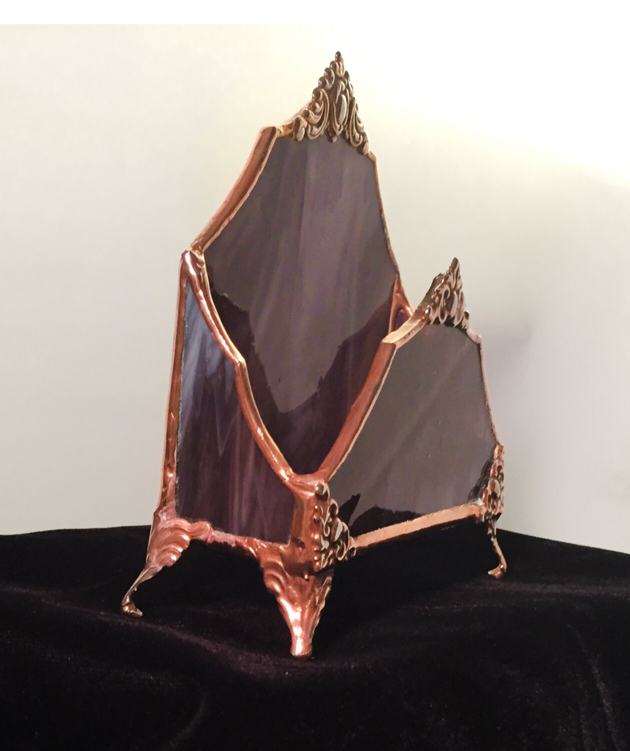 BUSINESS CARD HOLDER - Stained Glass Unique Elegant Clear Iridized - Etsy