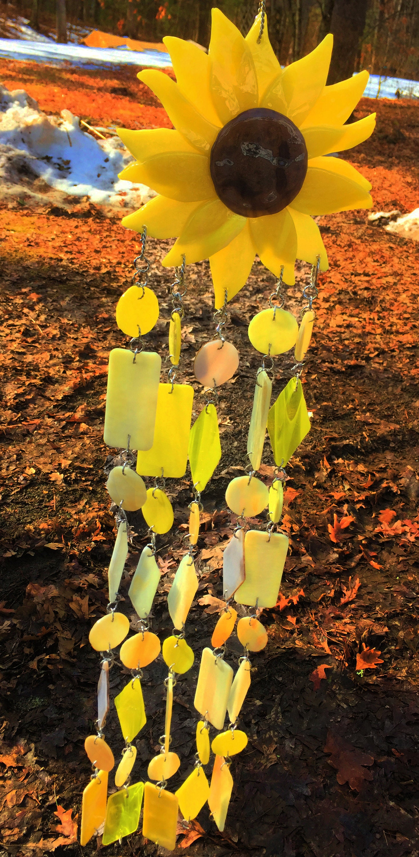 WIND CHIME - Stained Glass Sunflower Wind Chime - Etsy